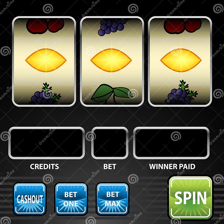 Three Lemon Slot Machine stock vector. Illustration of slot - 22981921