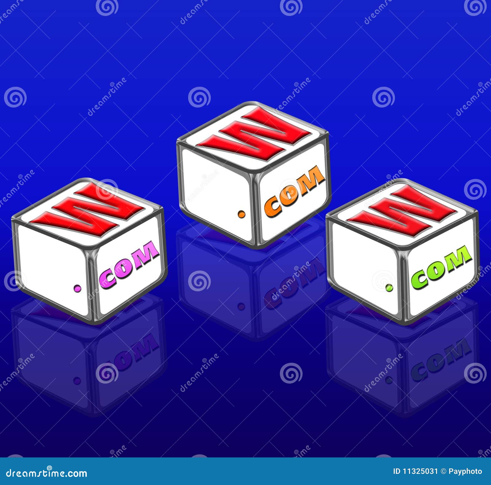 Three Letter Blocks Spelling Www and Com Stock Illustration ...
