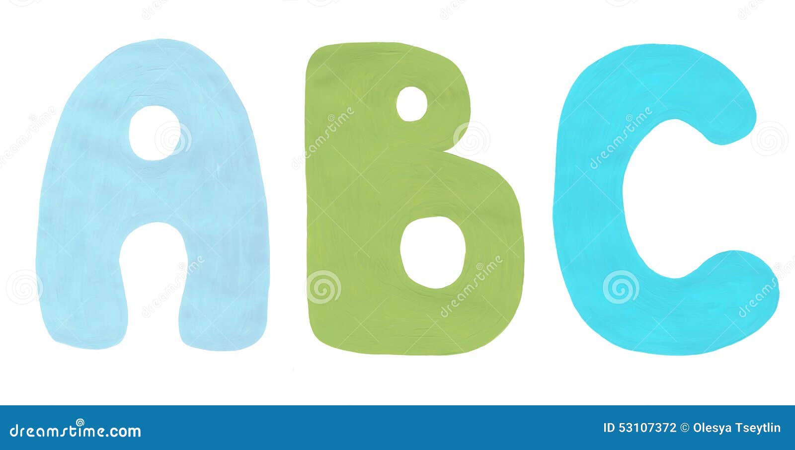 Three Letters of the Alphabet. Stock Photo - Image of font, kids: 53107372