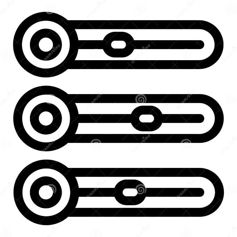 Three Level Horizontal Sliders Adjusting Volume or Brightness Stock ...