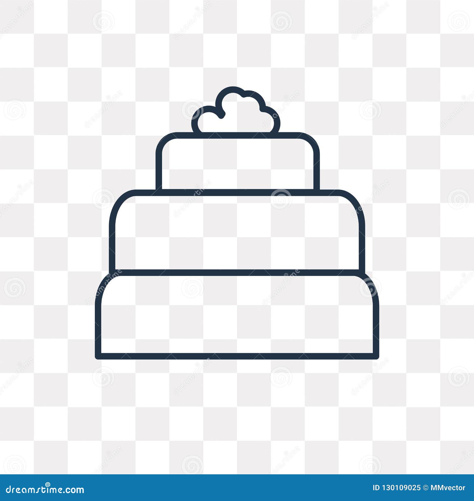 Three Levels Cake Vector Icon Isolated on Transparent Background Stock ...