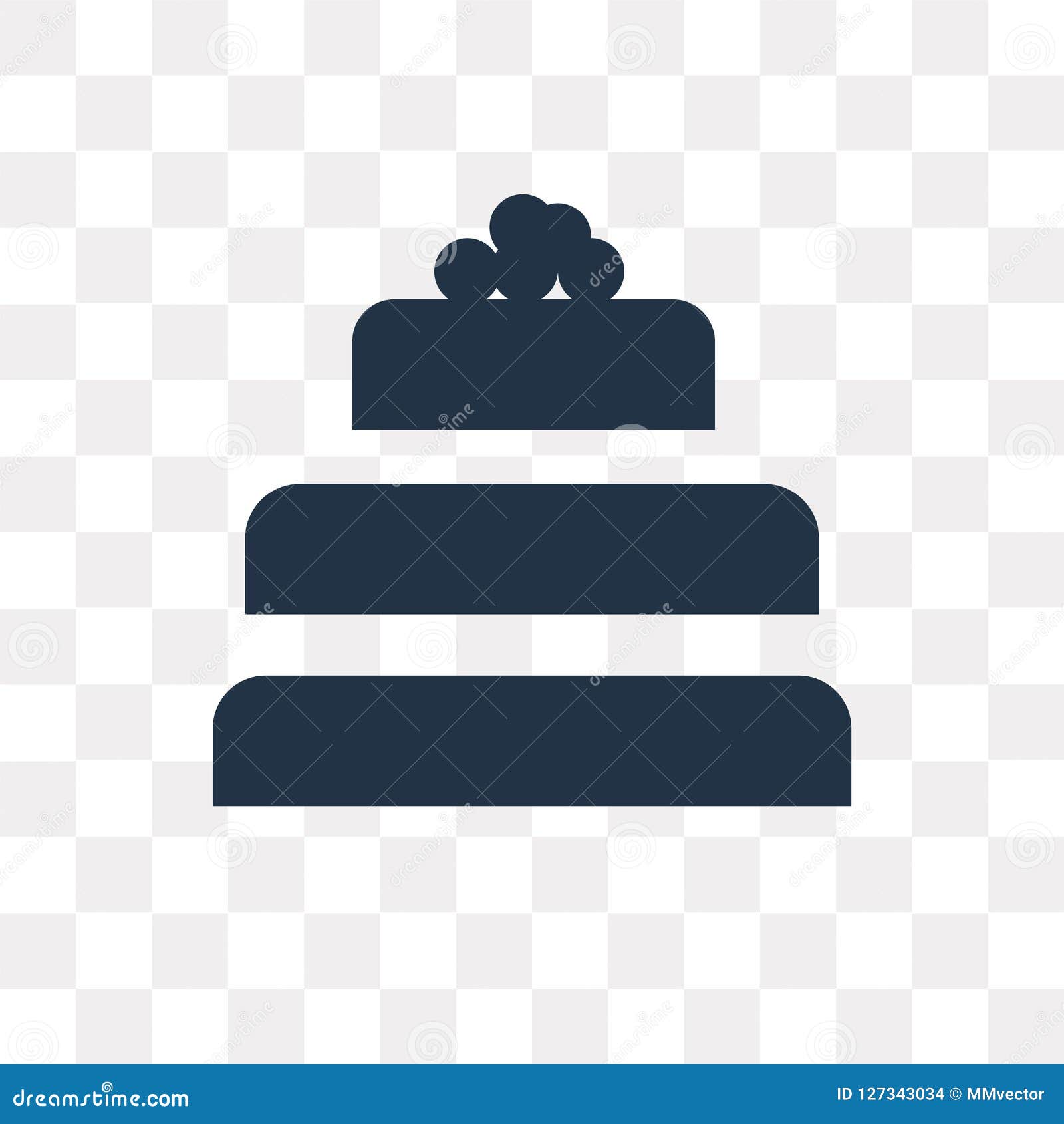 Three Levels Cake Vector Icon Isolated on Transparent Background Stock ...