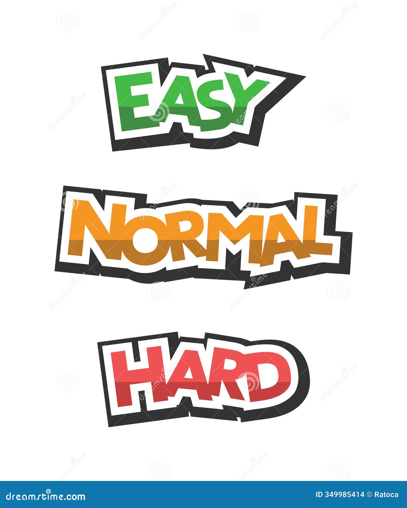 Three levels of difficulty stock illustration. Illustration of vector ...