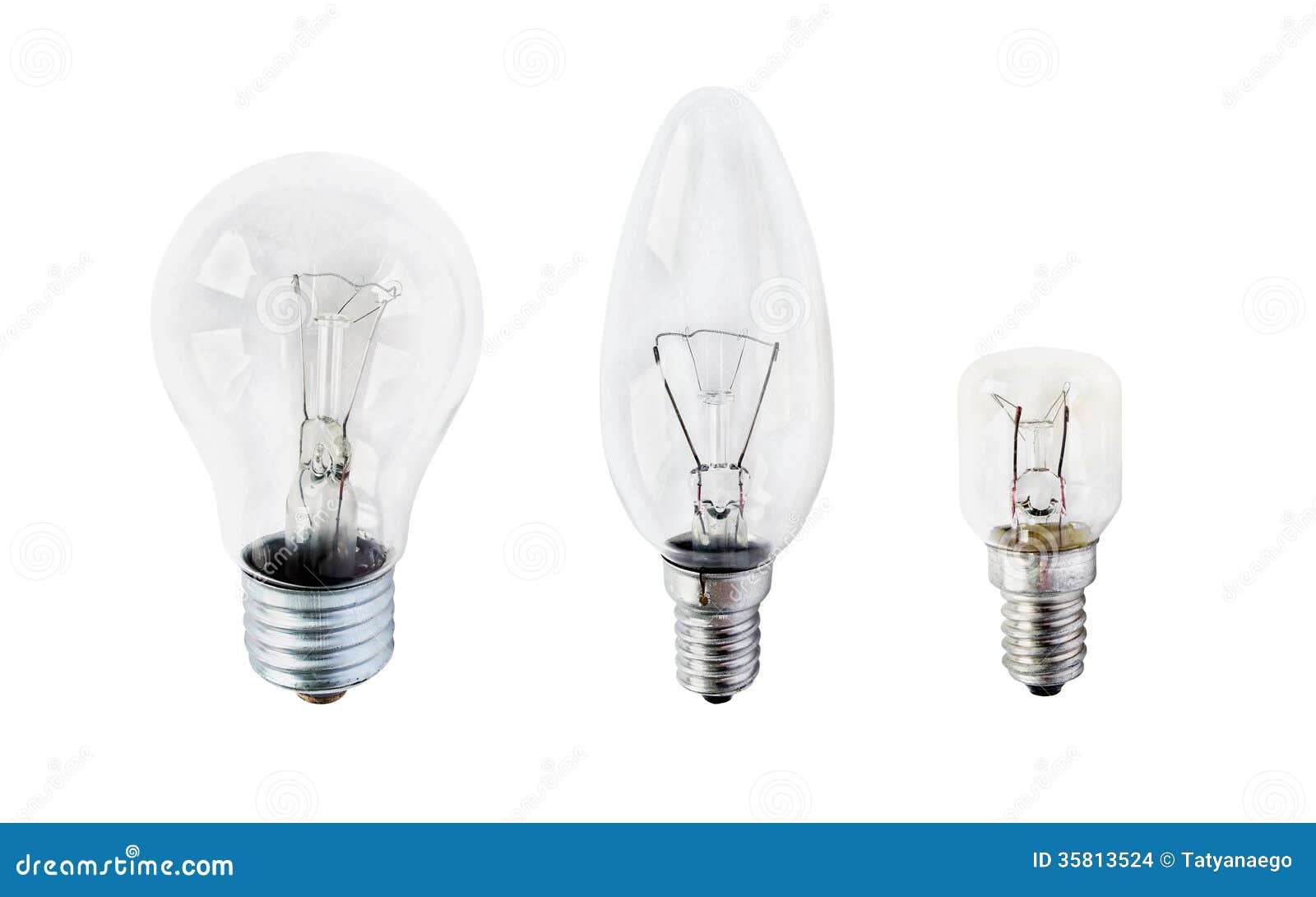 Three light bulbs stock photo. Image of science, filament - 35813524