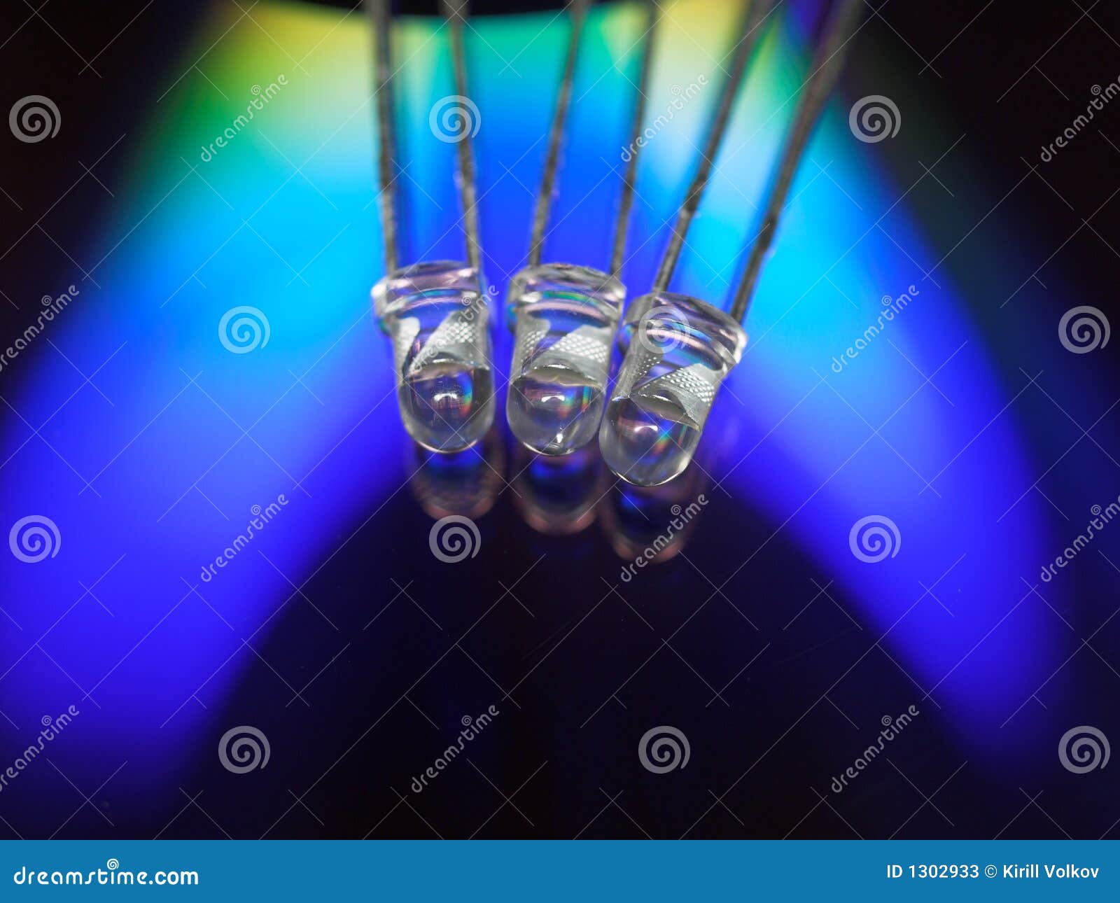 Three Light-emitting Diodes Stock Image - Image of transparent, closeup ...