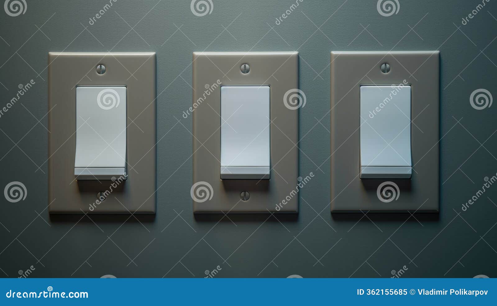 Three Light Switches on a Room Wall. Can Be Used for Home Improvement ...
