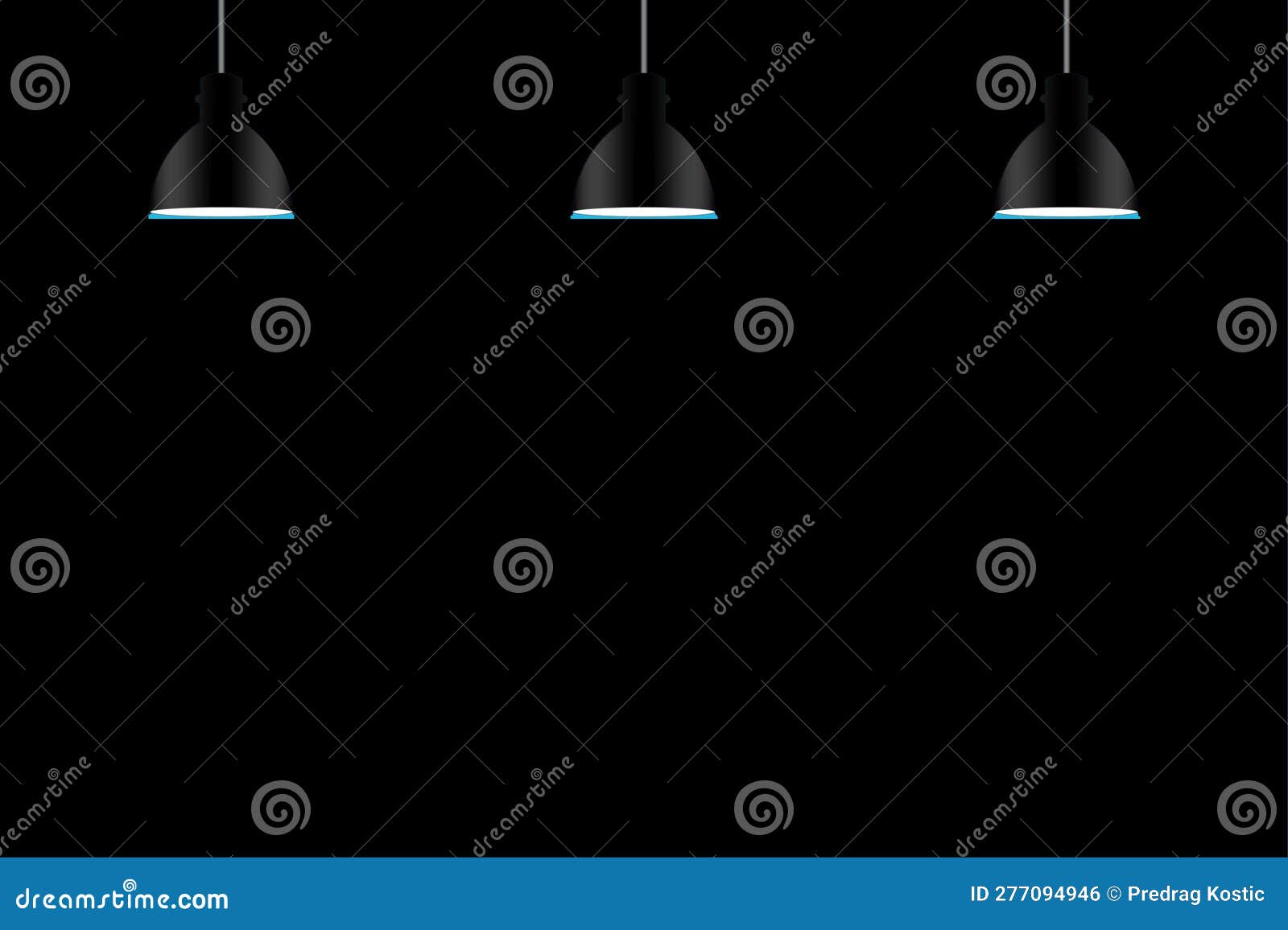 Three lights in the dark stock illustration. Illustration of black ...