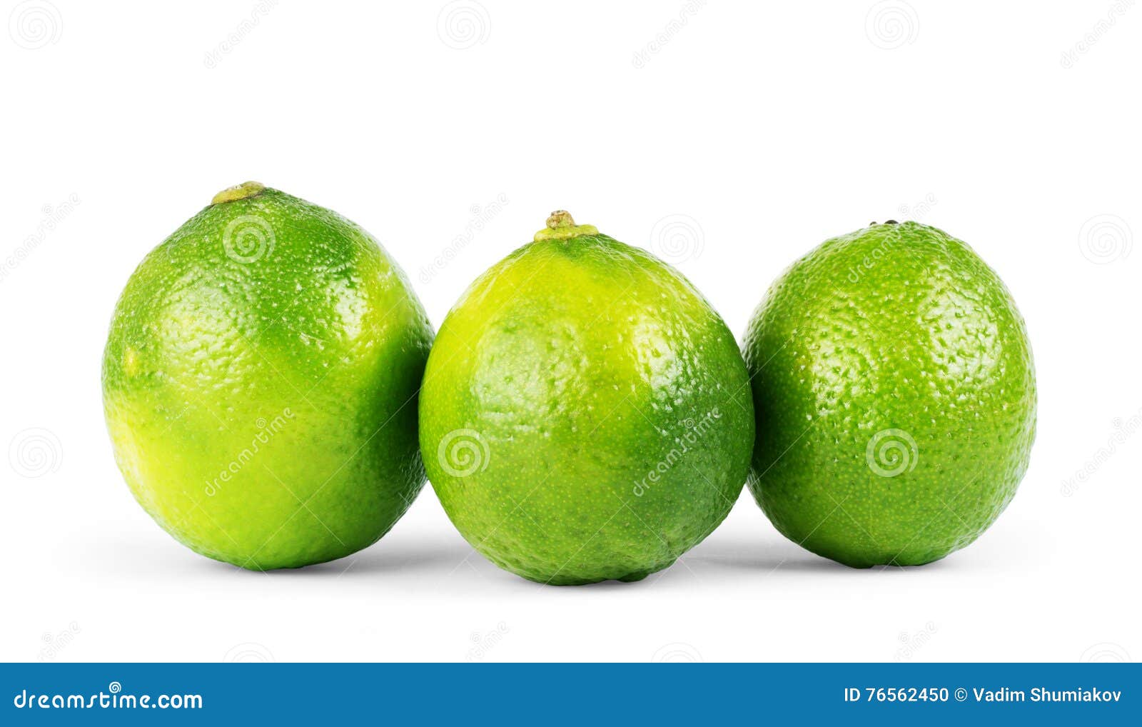 Three Limes Isolated on White Background Close Up Stock Photo - Image ...