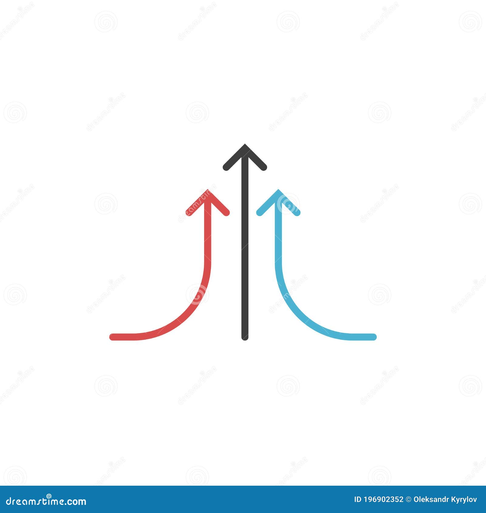 Three Linear Apwards Colorful Arrows. Stock Vector Illustration ...