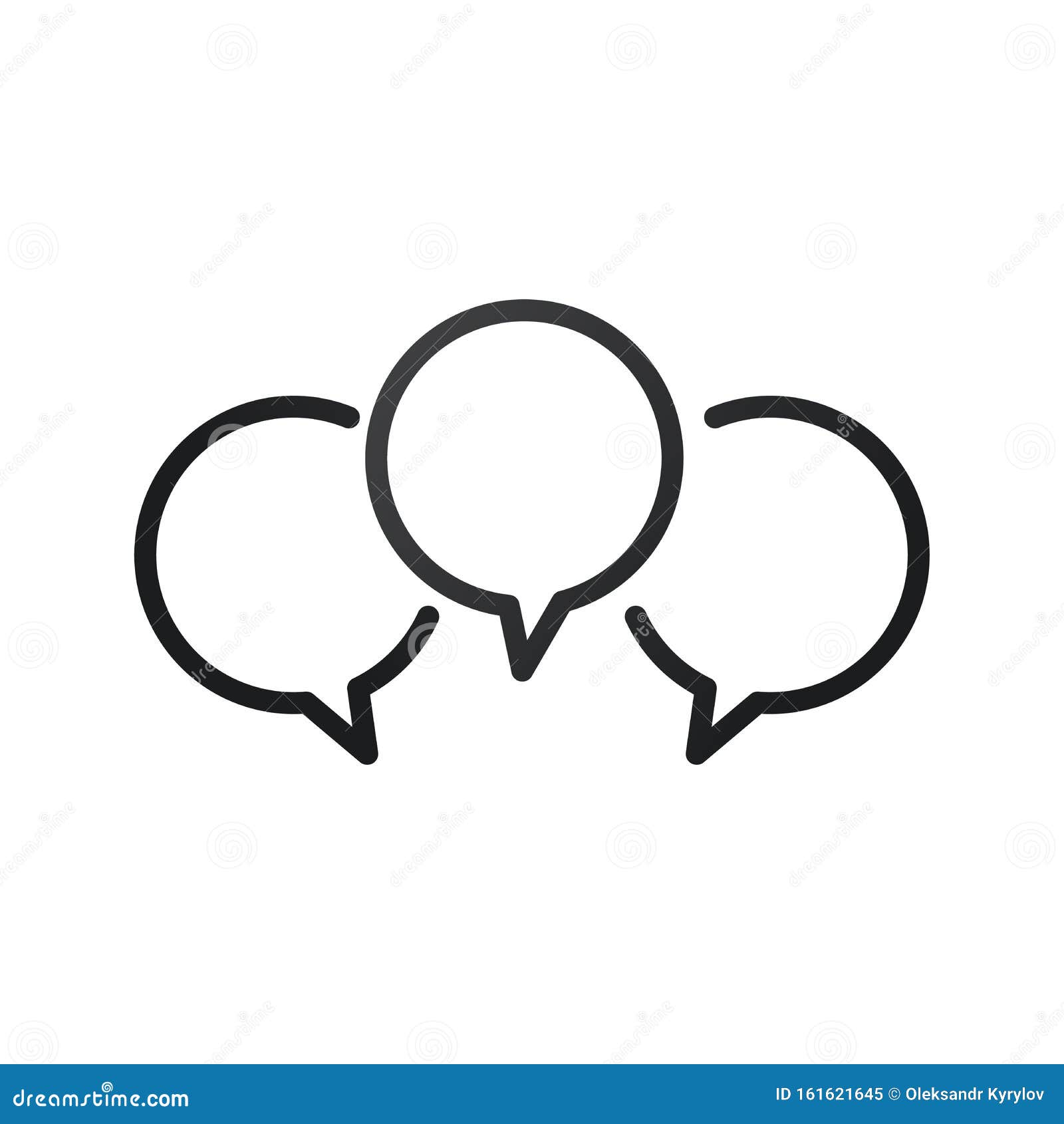 Three Linear Chat Speech Message Bubbles. Forum Icon. Communication ...