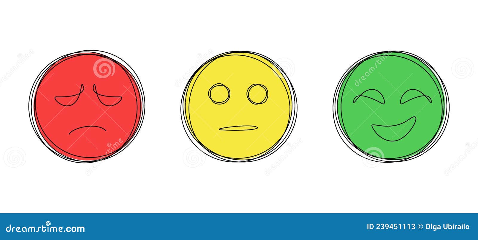 Three Linear Faces with Emotions: Smiling, Neutral and Angry in One ...