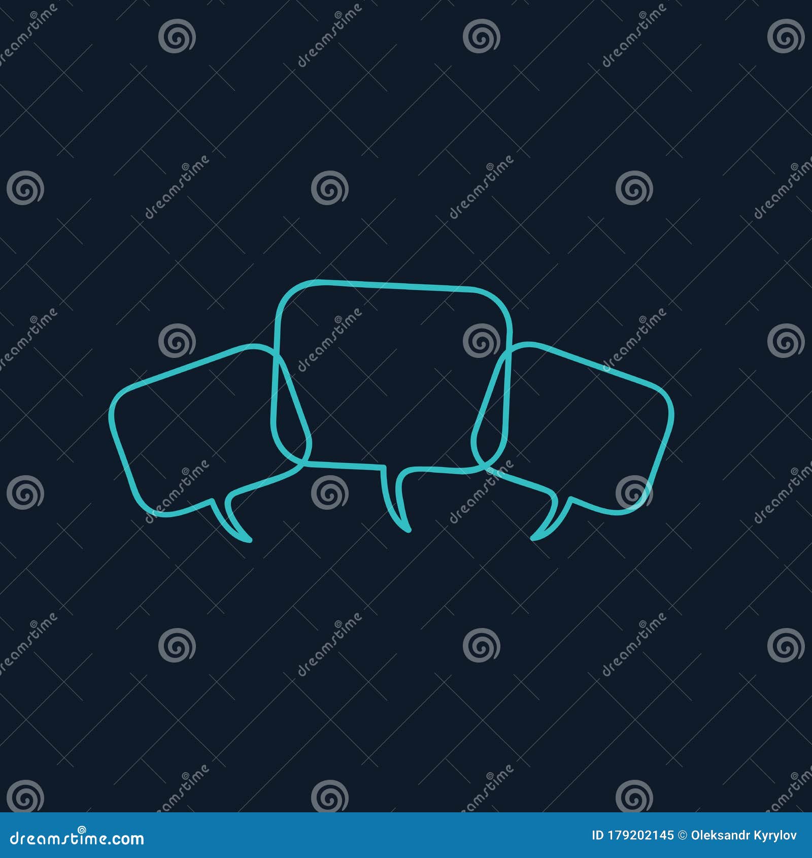 Three Linear Overlapping Speech Bubbles. the Pair of Chat Bubbles ...