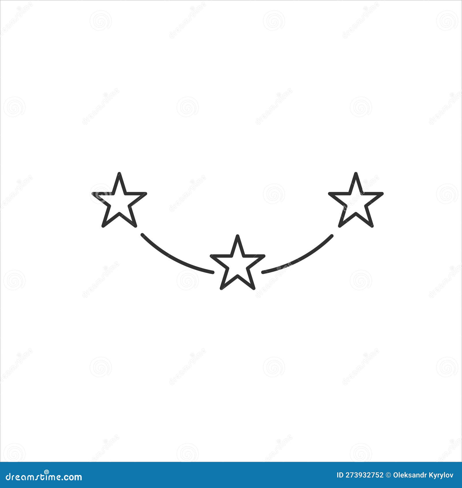 Three Linear Score Stars in Circle. Linear Icon. Three Stars. Vector ...