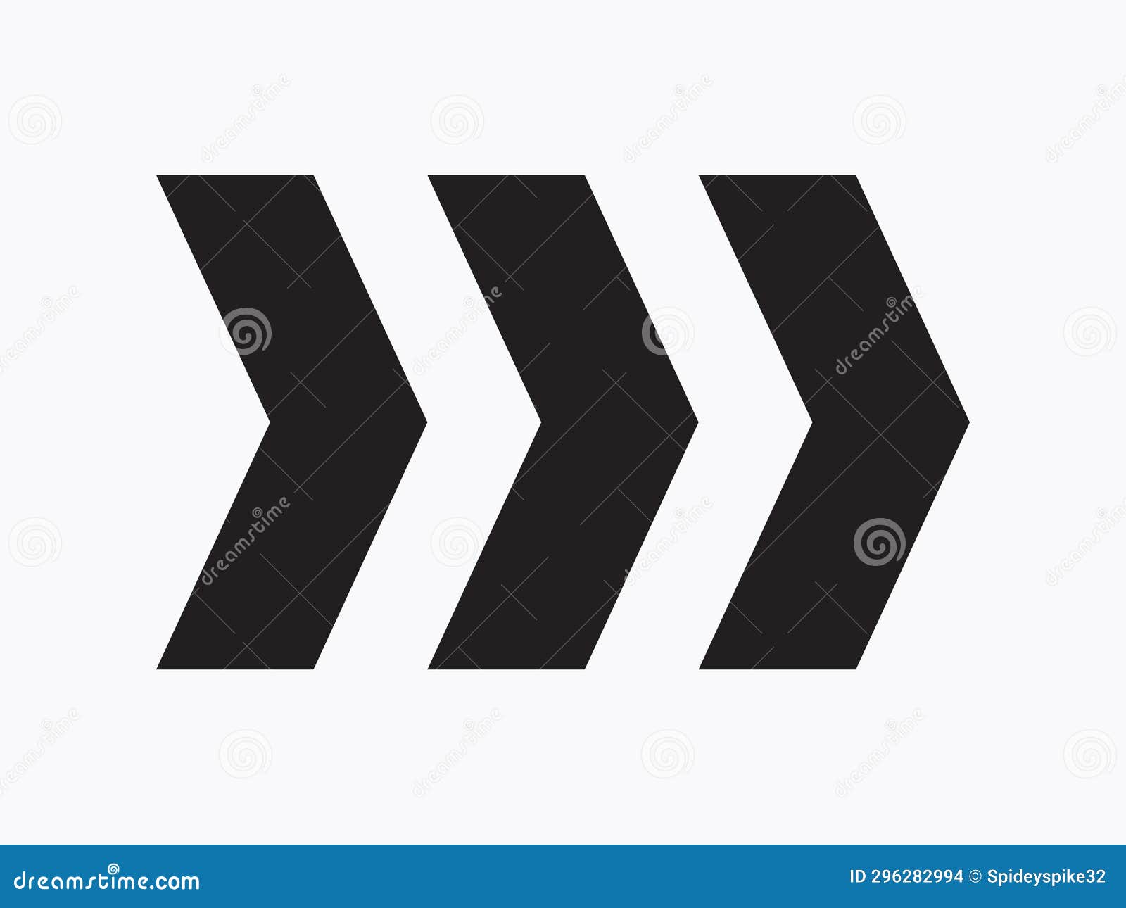 The Three Lines Arrow. Isolated Vector Illustration Stock Illustration ...