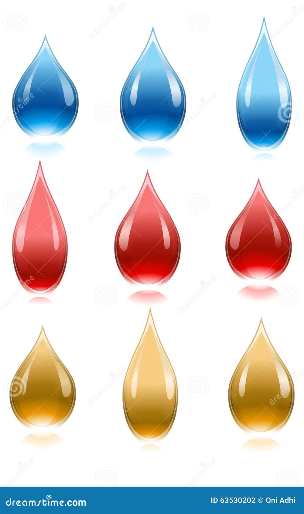 Three liquid drops stock illustration. Illustration of colors - 63530202
