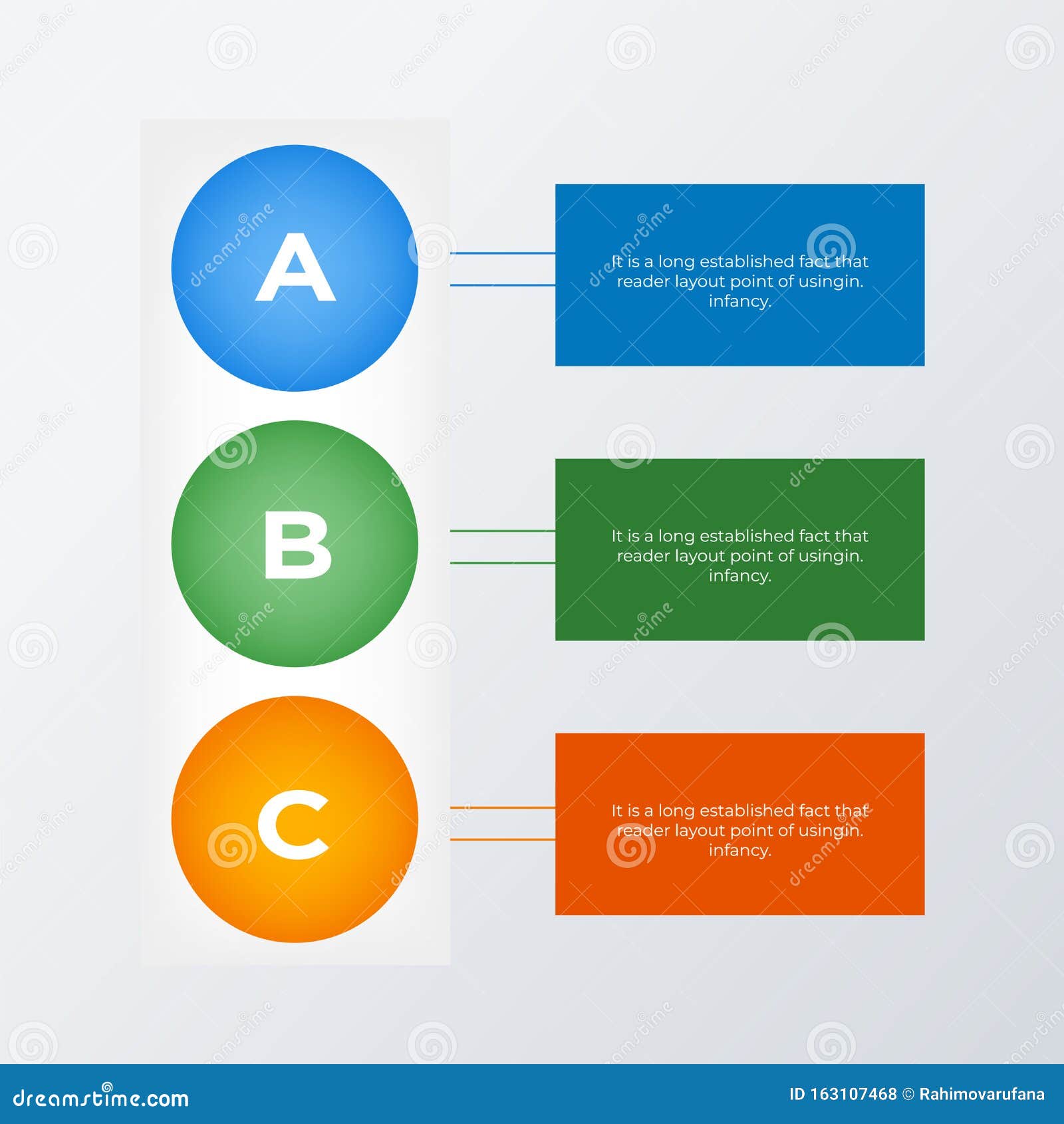Three List Infographic Template Design. Business Concept Infograph with ...