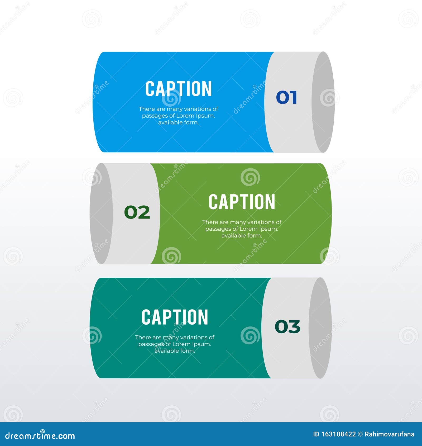 Three List Infographic Template Design. Business Concept Infograph with ...