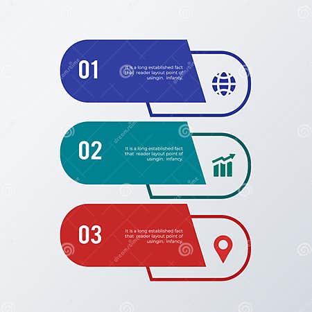 Three List Infographic Template Design. Business Concept Infograph with ...
