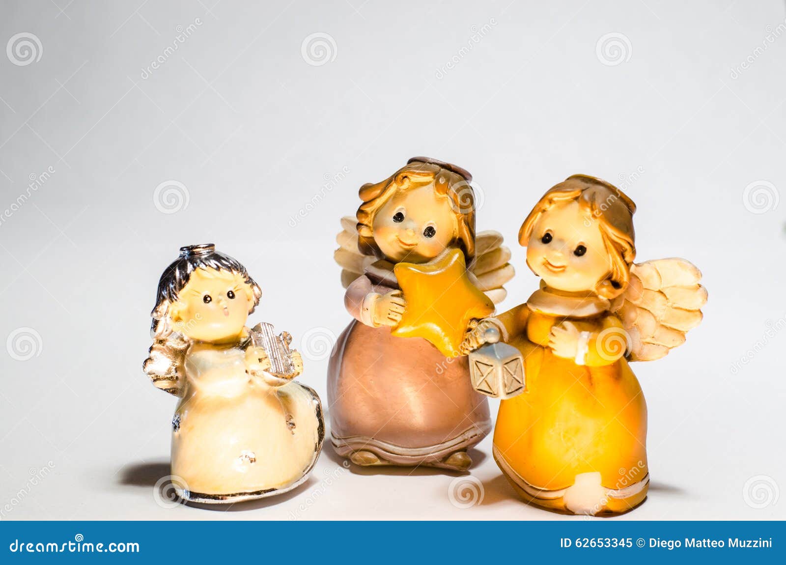 Three little angels stock image. Image of christmas, group - 62653345