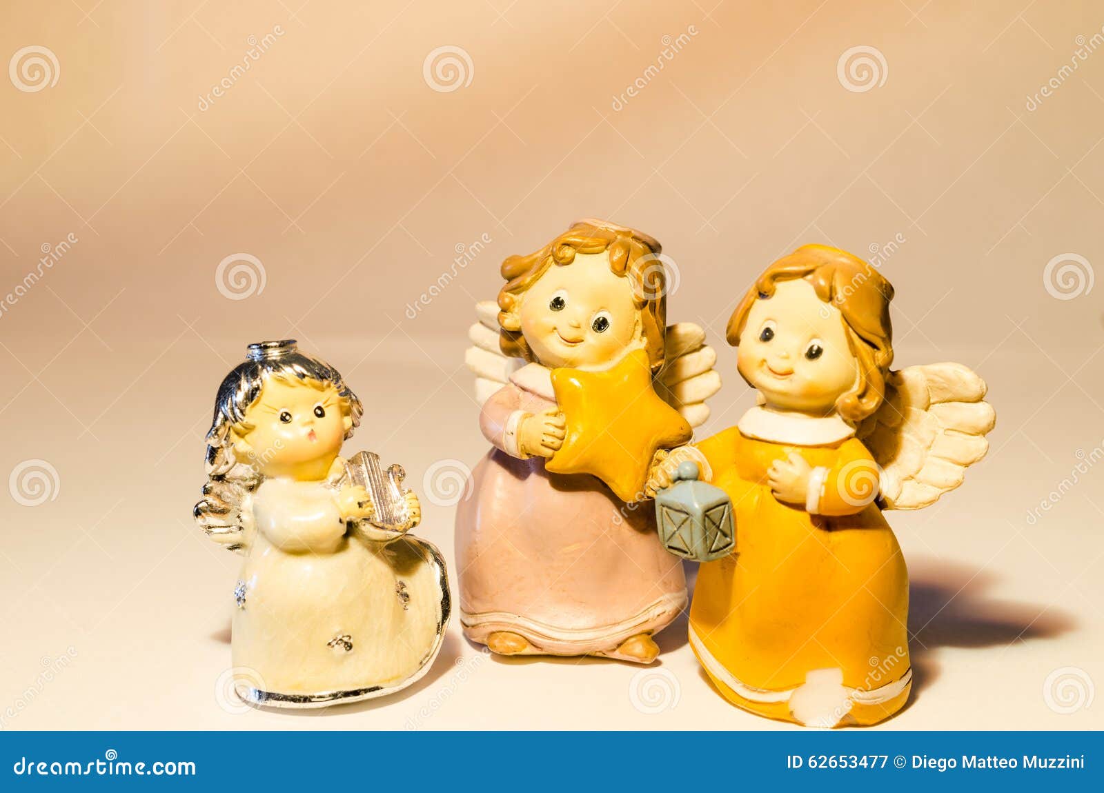 Three little angels stock image. Image of little, holiday - 62653477