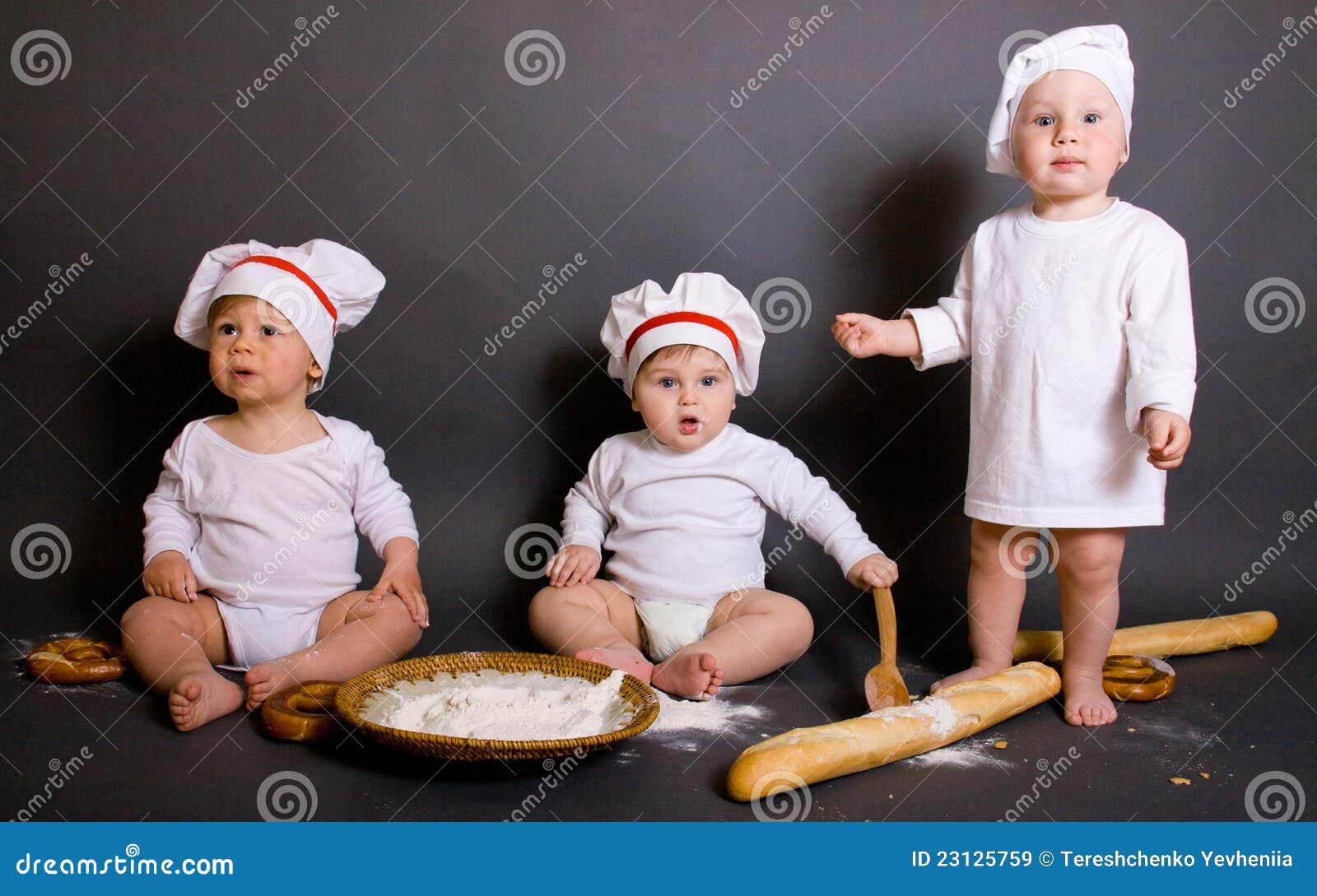 Three little boy cook stock image. Image of play, people - 23125759
