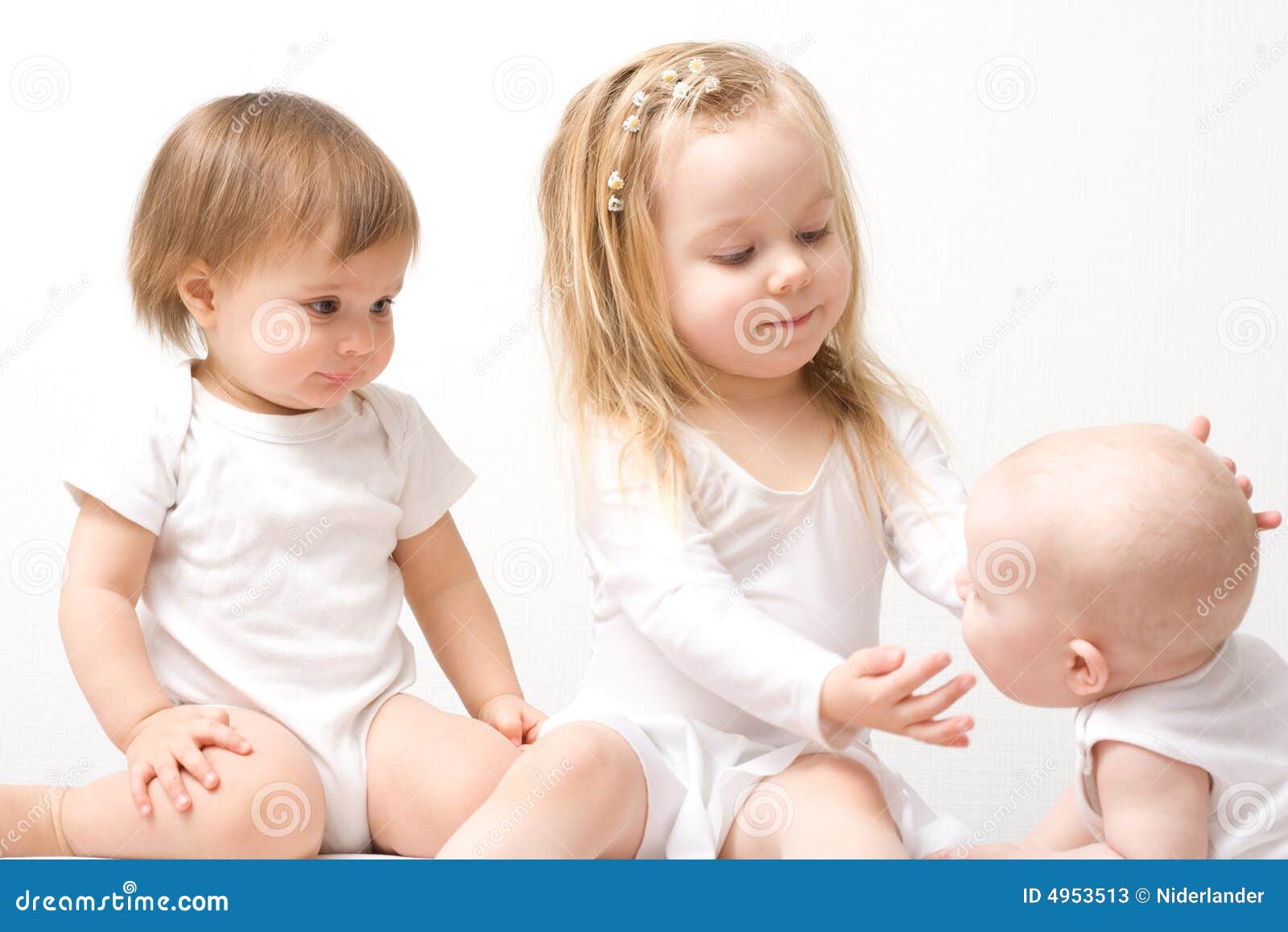 Three little girls stock image. Image of child, sisters - 4953513