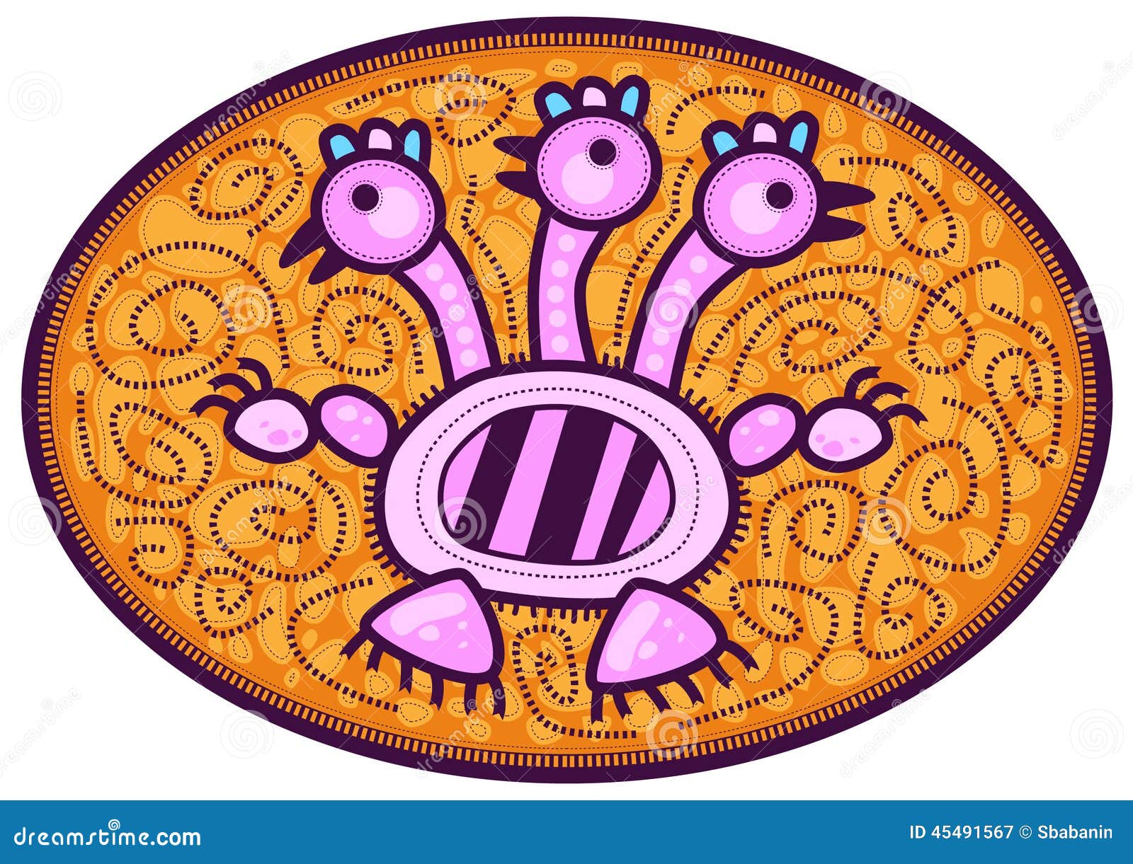 Two-headed Dragon Tattoo In Black Isolated Cartoon Vector ...