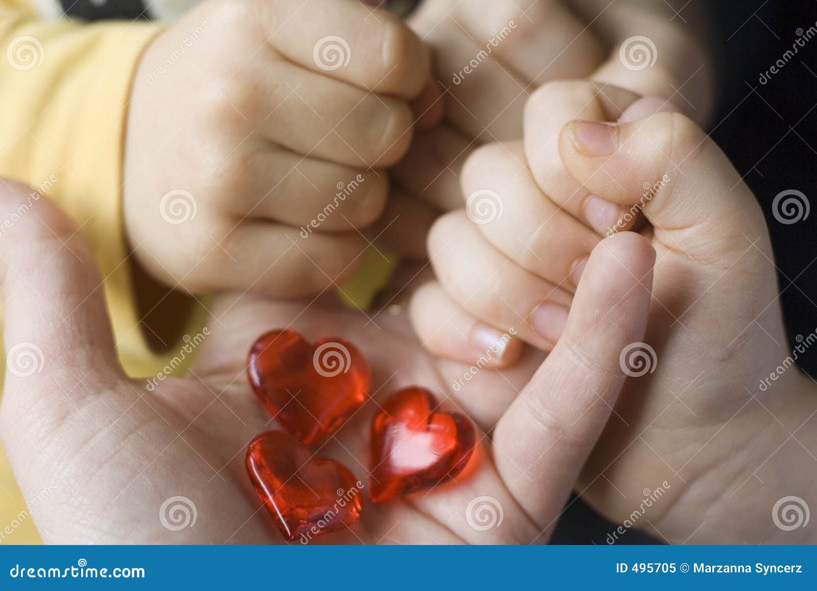 Three Little Hearts- Three Children Stock Image - Image of child ...