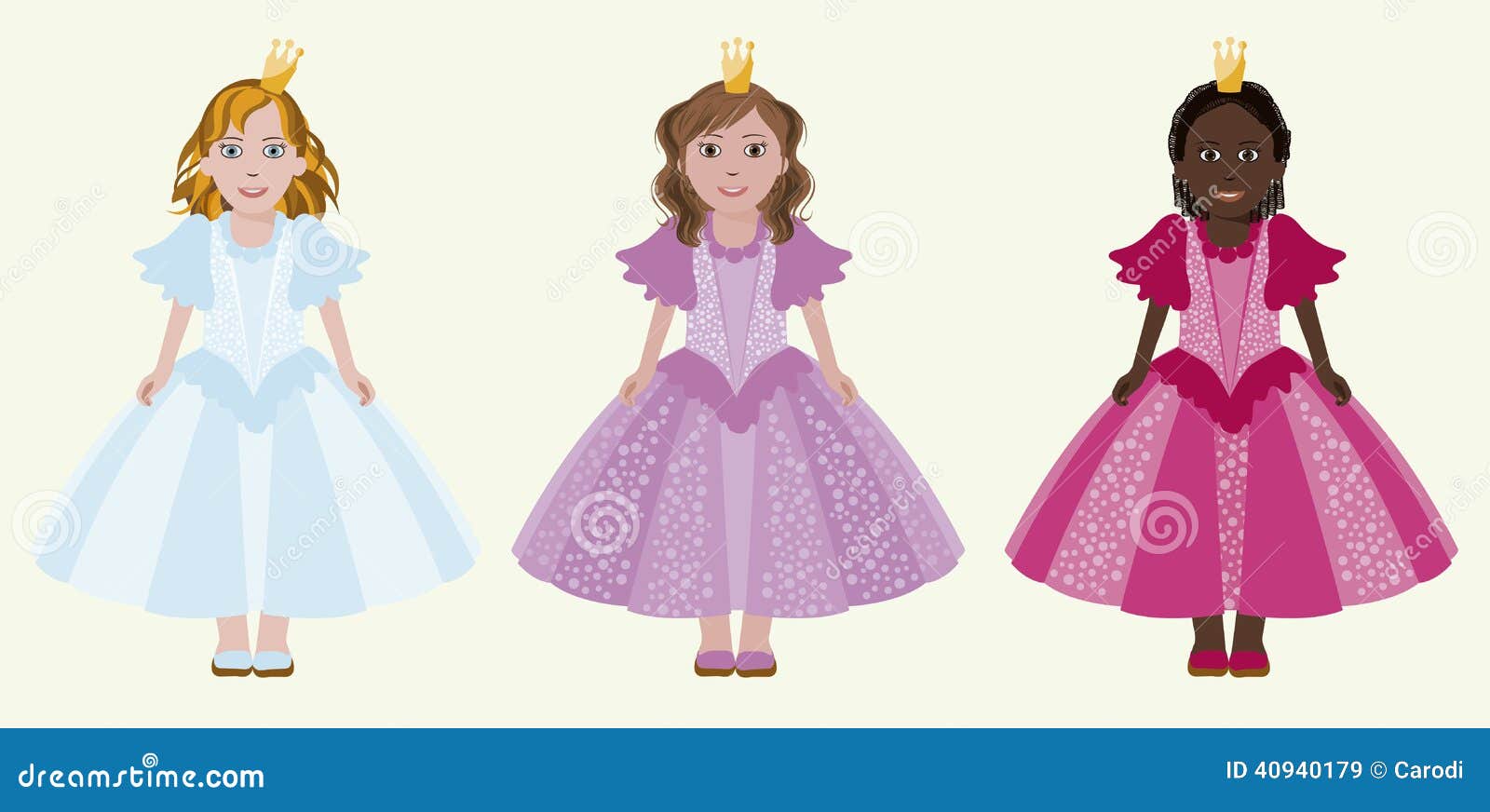 Three little princess stock vector. Illustration of ethnic - 40940179