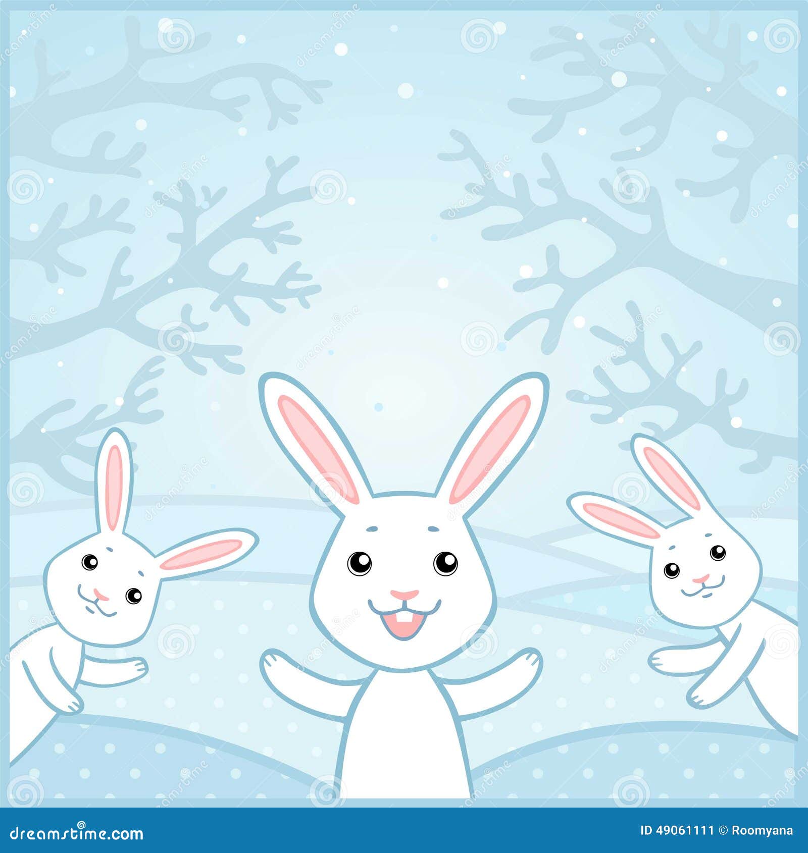 Three little rabbits stock vector. Illustration of design - 49061111