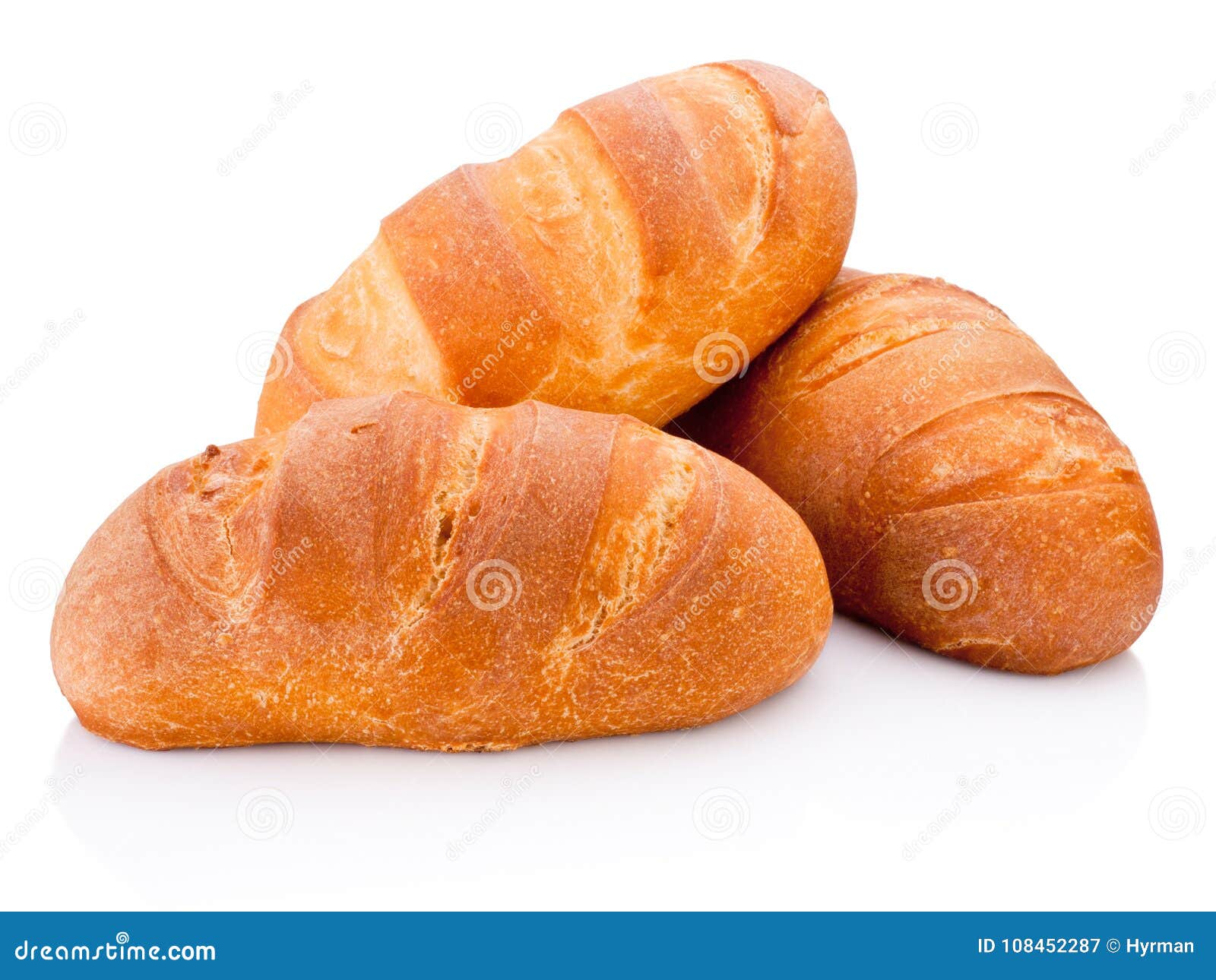 Three Loaf of Bread Isolated on White Background Stock Image - Image of ...