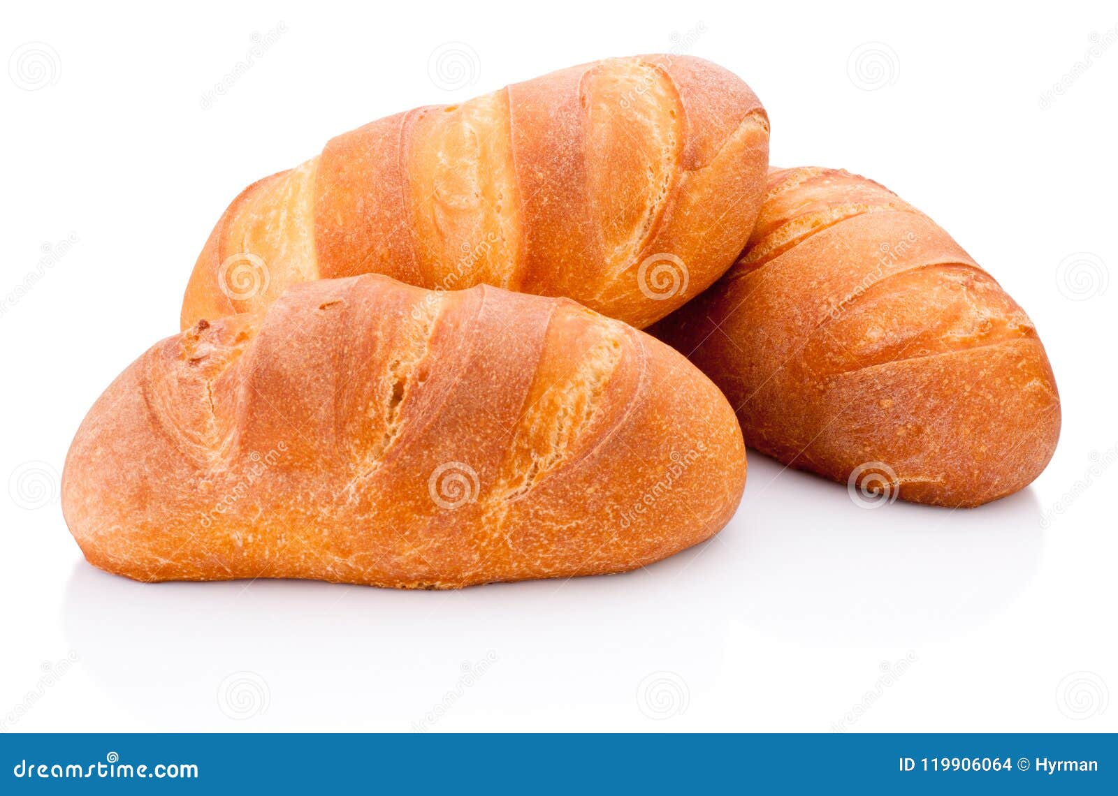Three Loaf of Bread on White Background Stock Photo - Image of grain ...