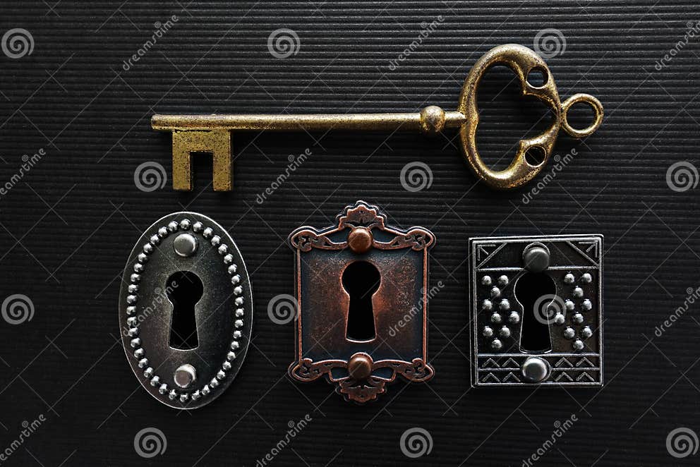 Three locks stock photo. Image of open, gold, discover - 72363276