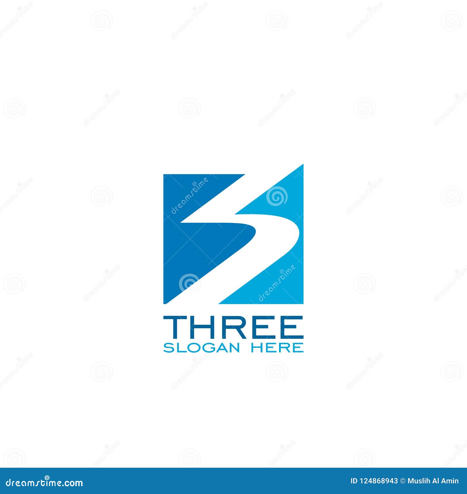 Three Logo Design, Number 3 Logo Vector. Stock Vector - Illustration of ...
