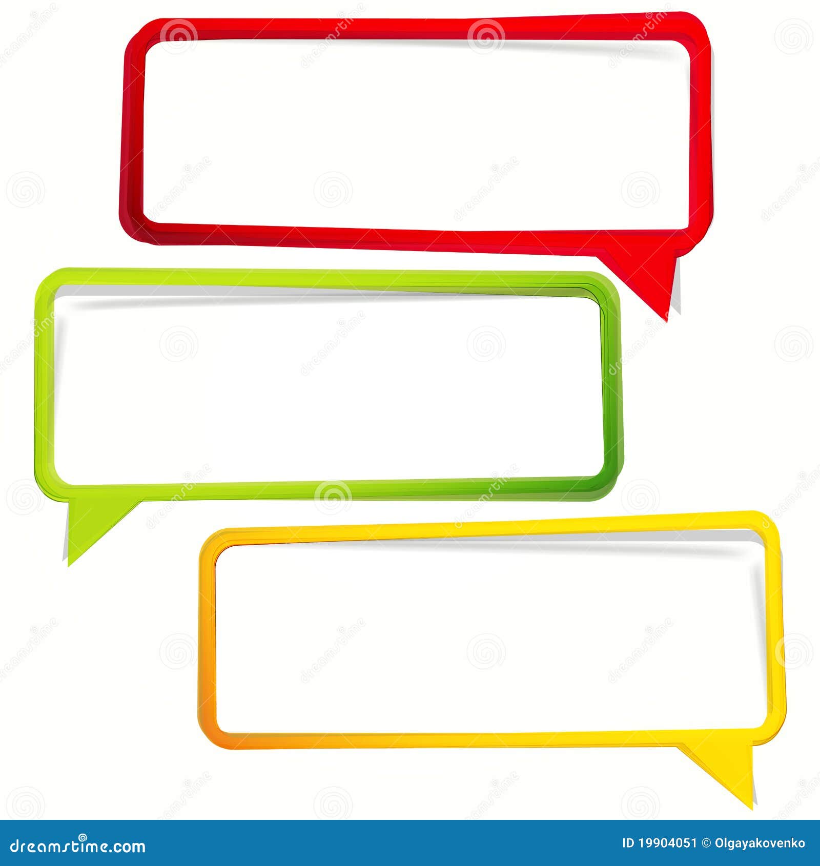 Three long stickers. stock vector. Illustration of dialog - 19904051