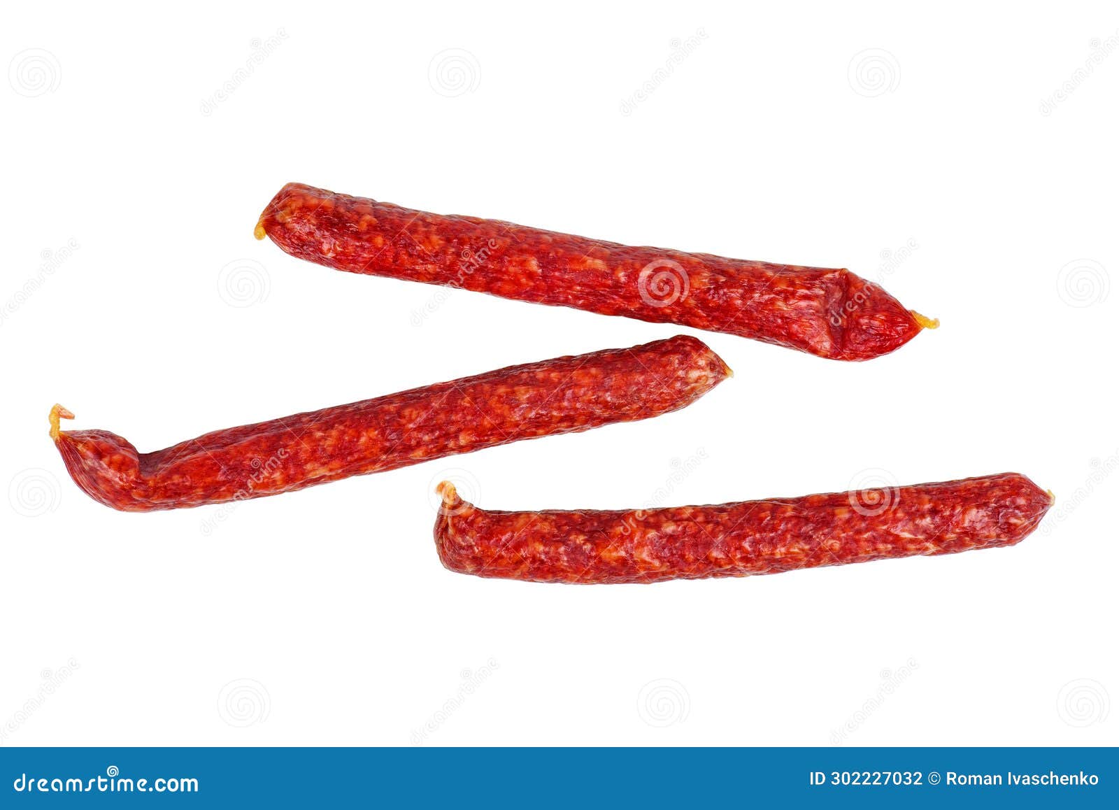 Three Long Sticks Sousages Isolated in a White Background Stock Photo ...