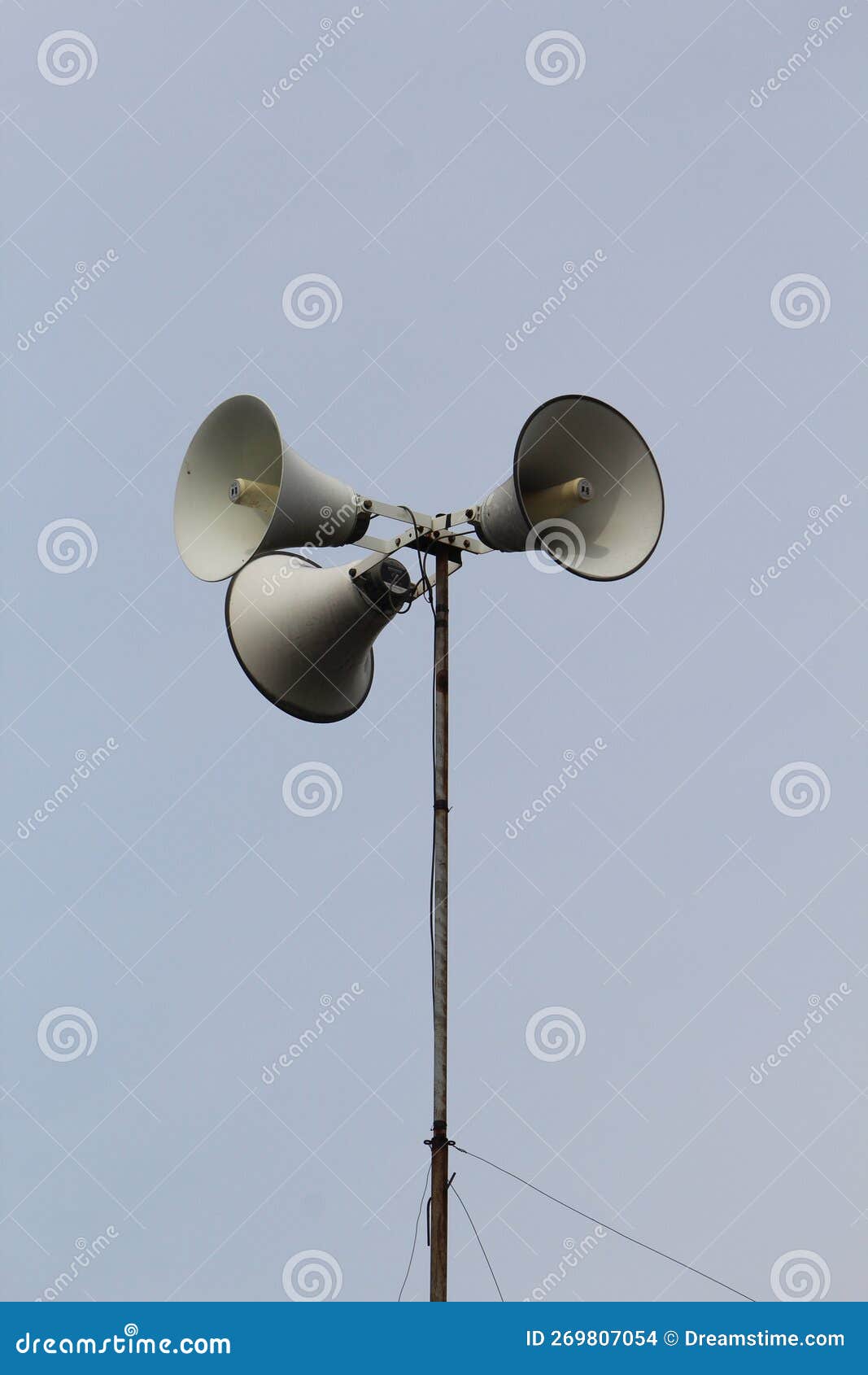 Three Loudspeakers in the Mosque Stock Photo - Image of white, line ...