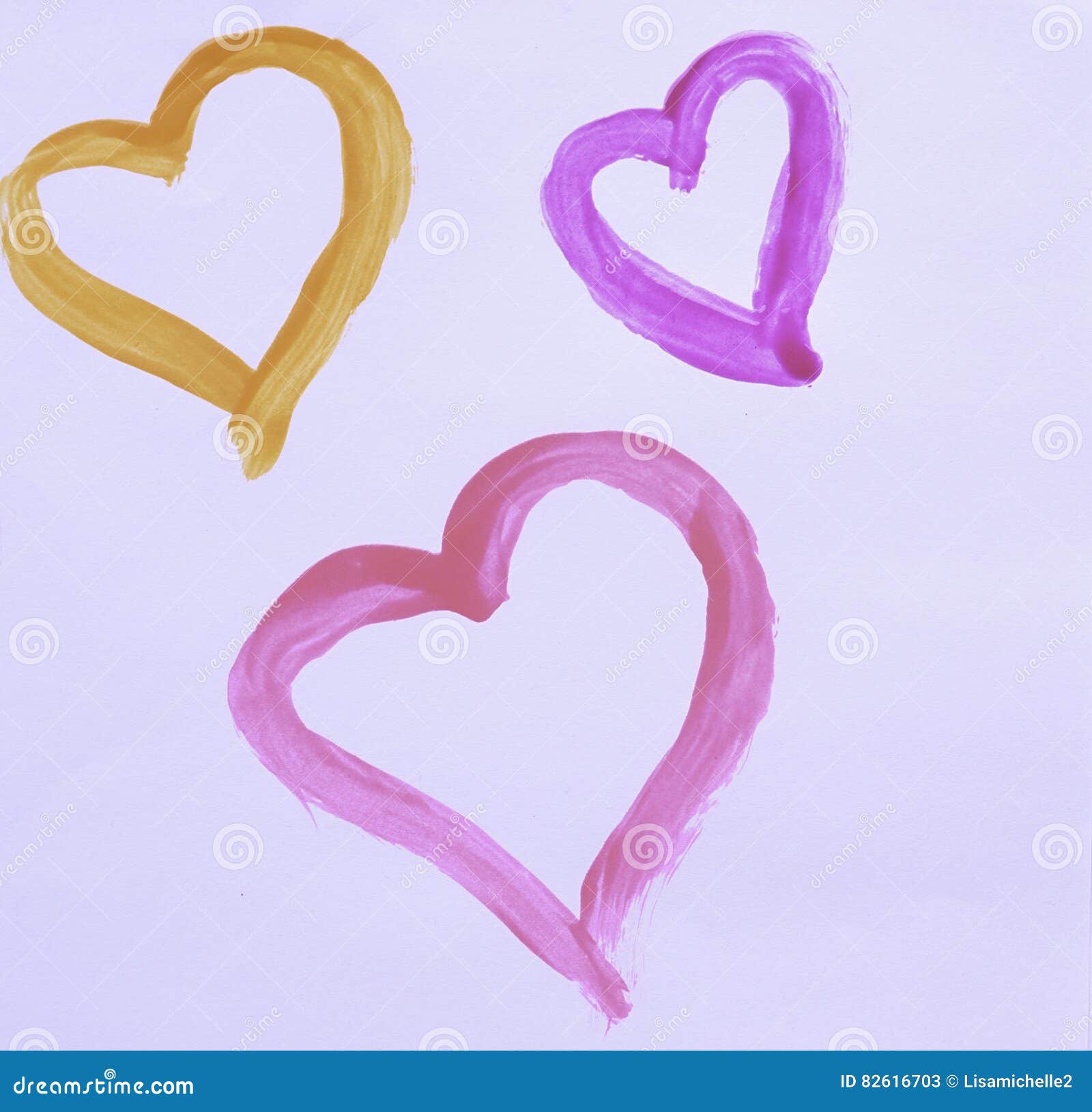 Three love hearts stock image. Image of pink, purple - 82616703