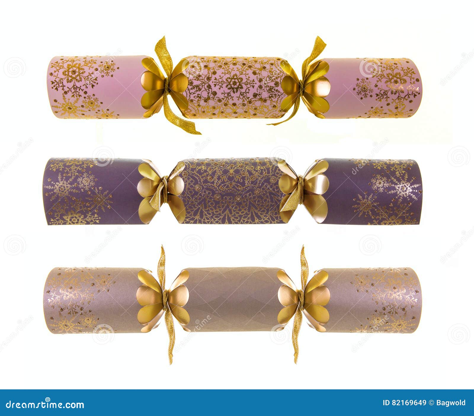 Three Luxury Christmas Crackers Stock Image - Image of elegant, ribbon ...