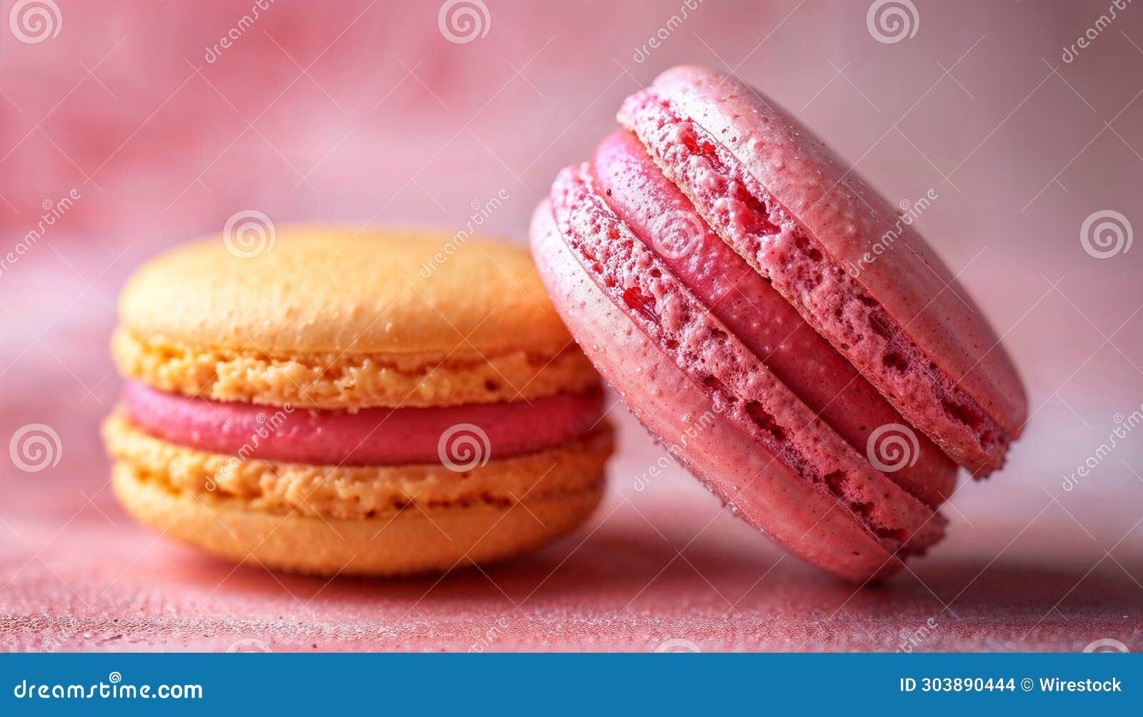 Three Macarons with Different Types of Toppings on the Side Stock ...