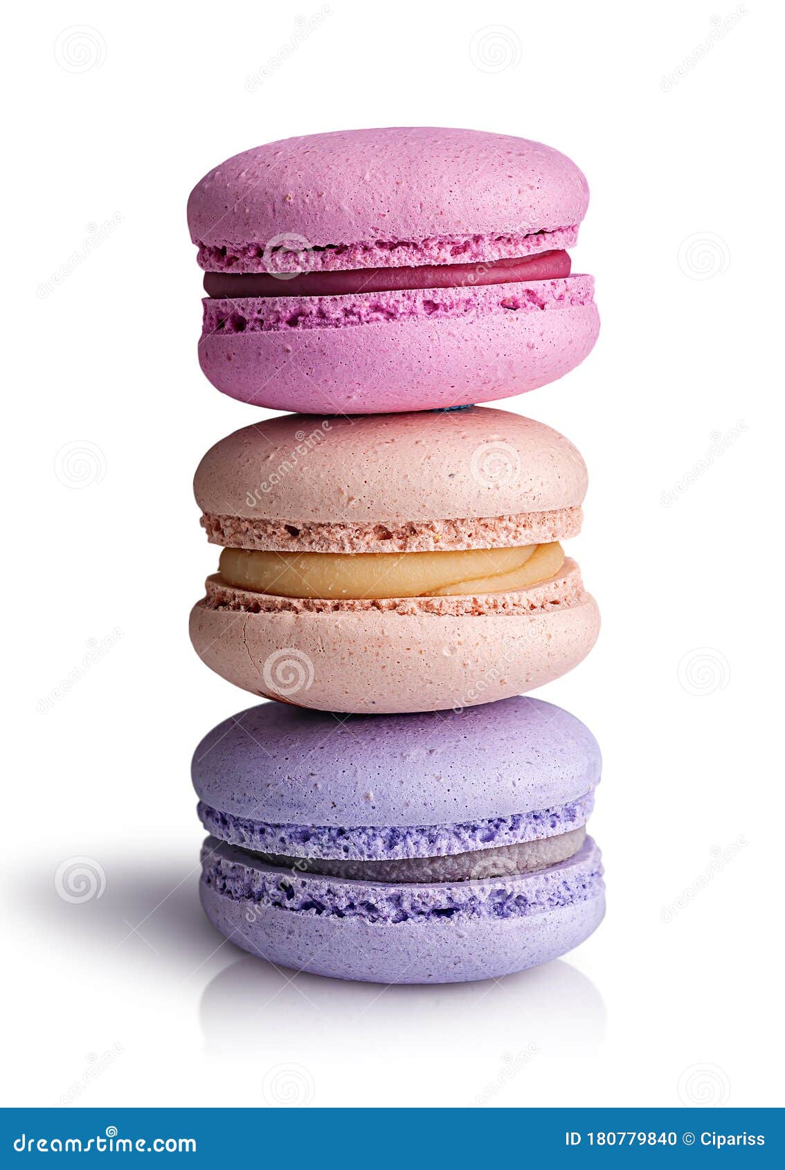 Three Macaroon an Each Other Stock Photo - Image of cream ...
