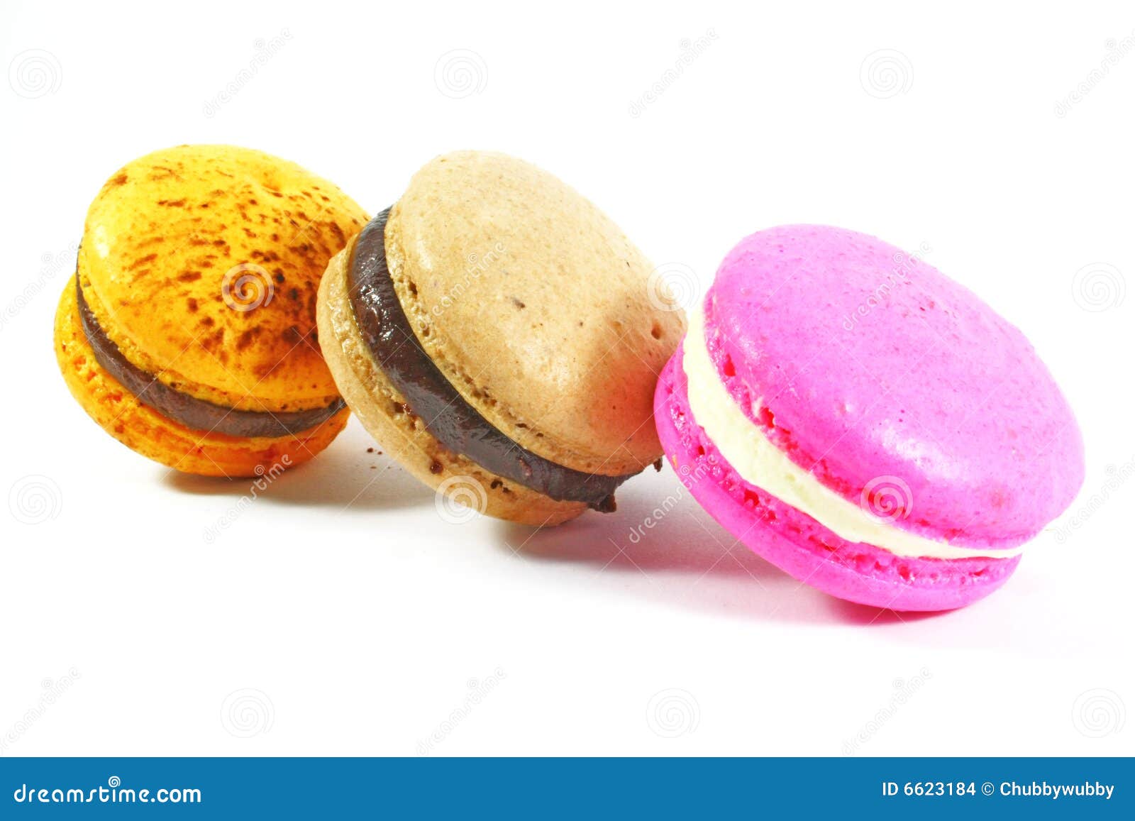 Three macaroons stock photo. Image of diagonal, flavor - 6623184