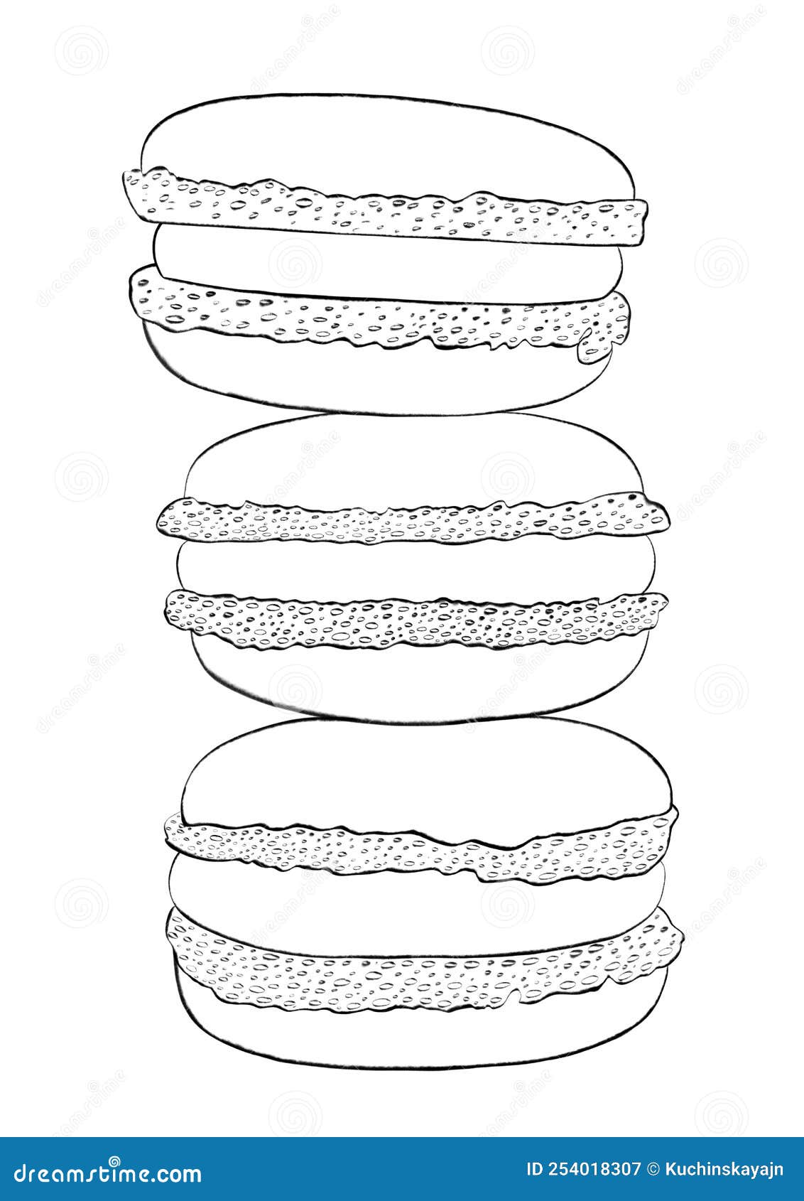 How To Draw Set Of Macaroons For Children. Step By Step Drawing ...