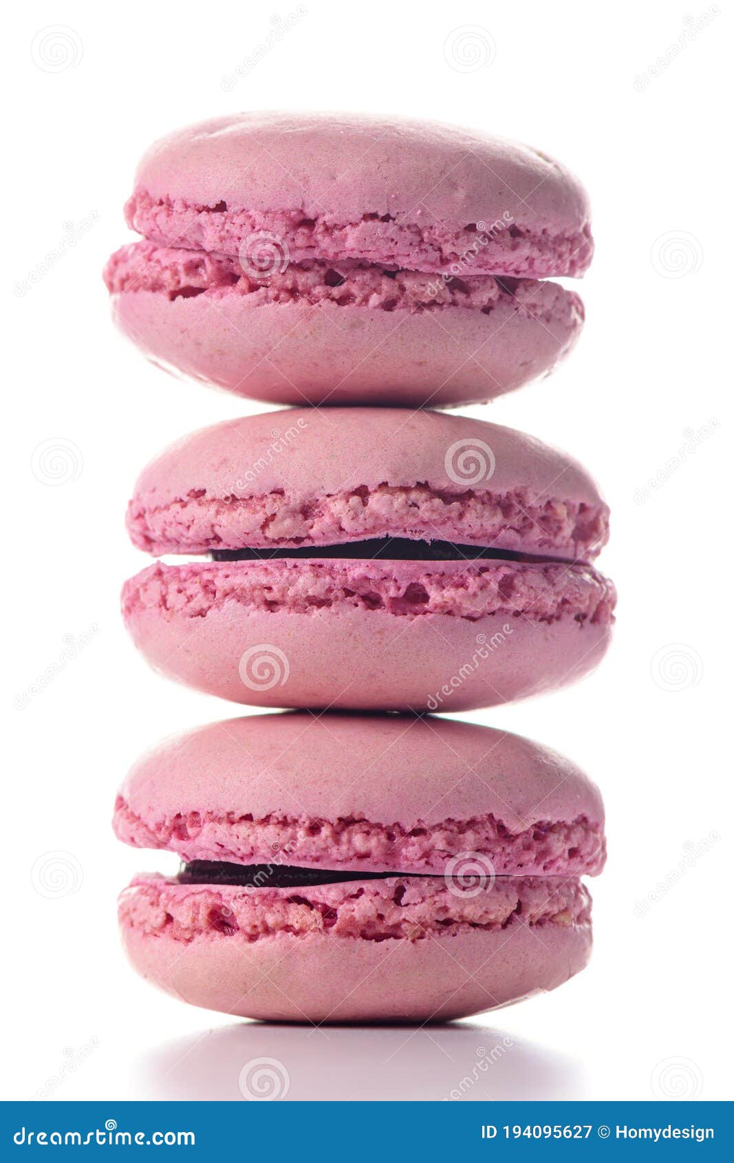 Three Macaroons Standing on Top of Each Other Stock Image - Image of ...