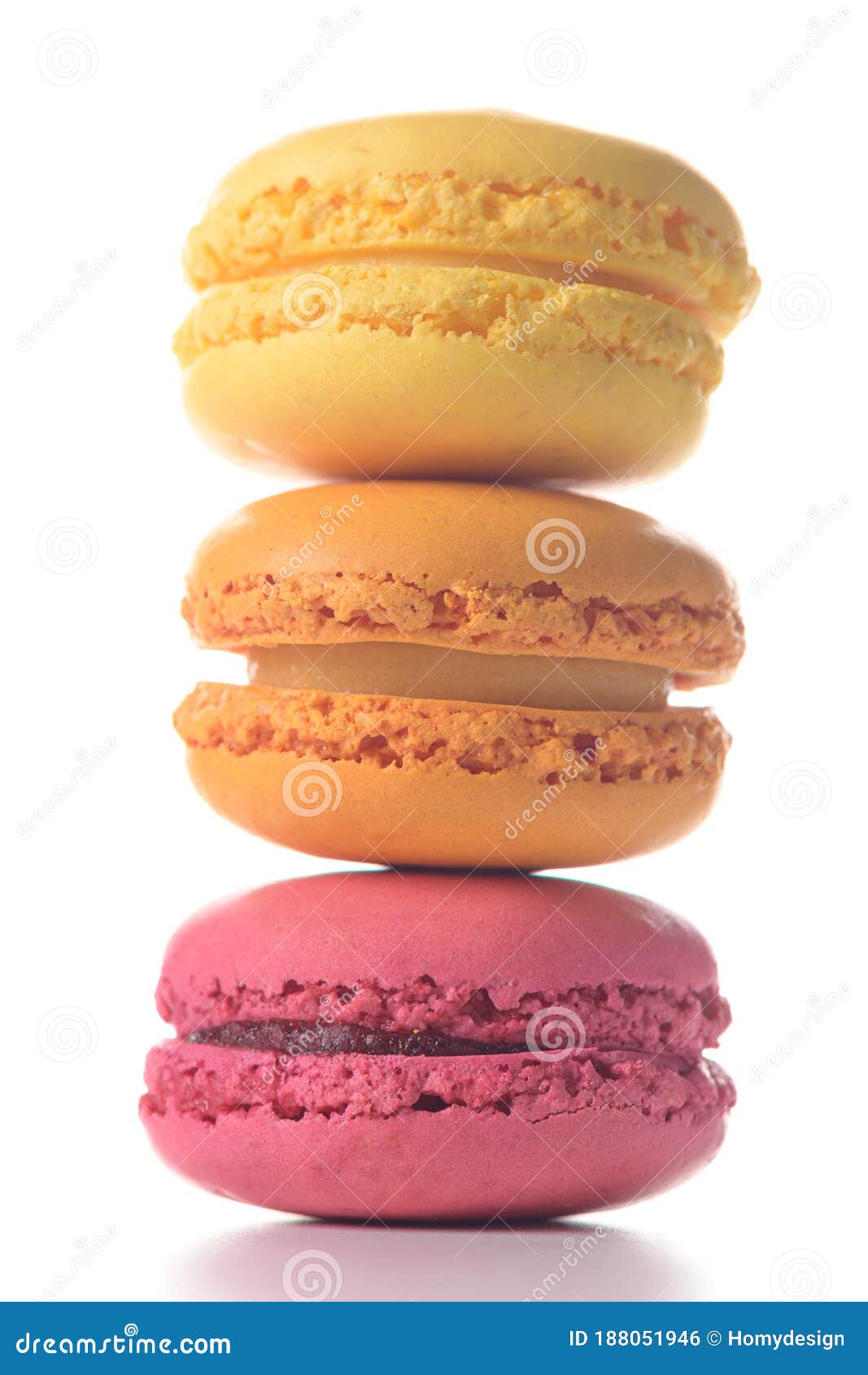 Three Macaroons Standing on Top of Each Other Stock Photo - Image of ...
