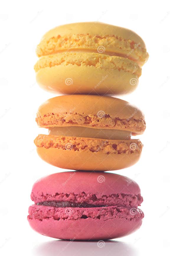 Three Macaroons Standing on Top of Each Other Stock Photo - Image of ...
