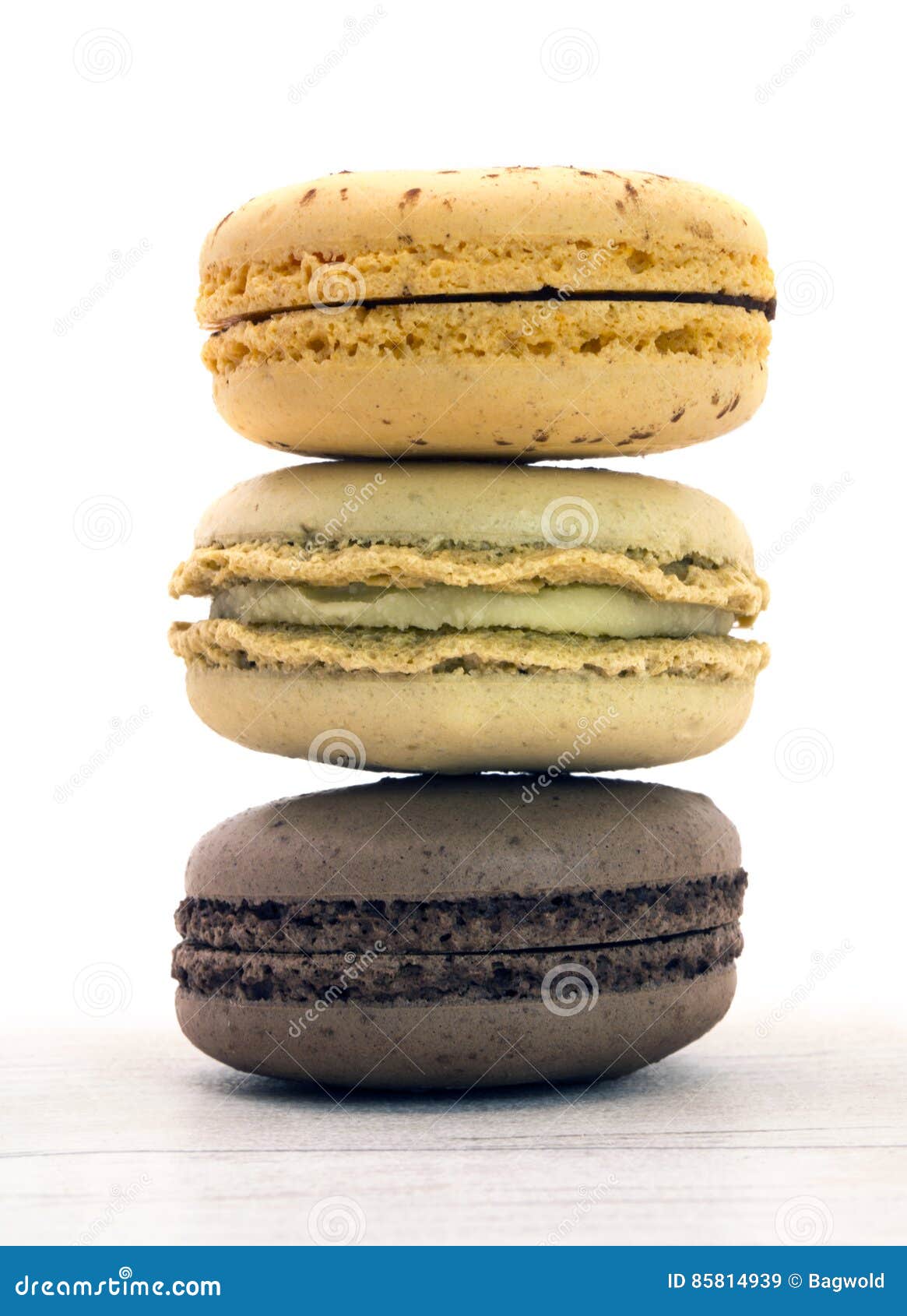Three macaroons stock image. Image of display, round - 85814939