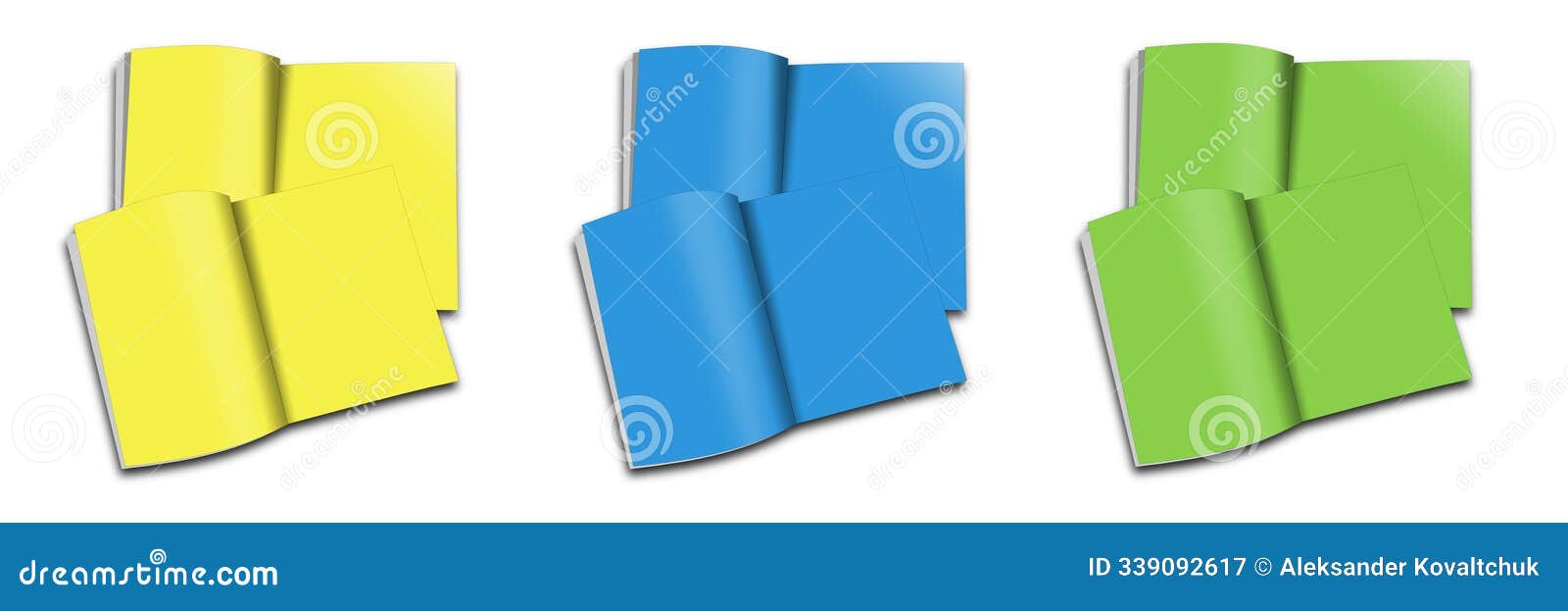 Three Magazine Blank Template Color For Presentation Layouts And Design ...