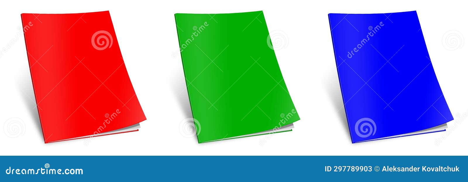 Three Magazine Blank Template Red, Green and Blue (RGB) for ...