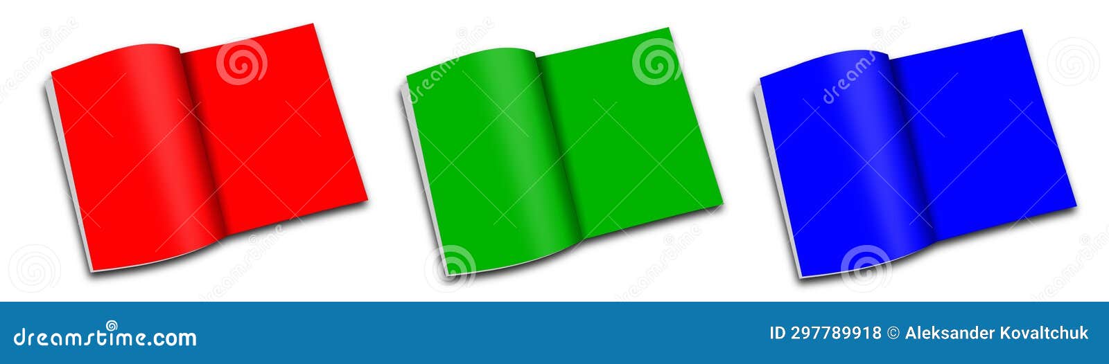 Three Magazine Blank Template Red, Green and Blue (RGB) for ...
